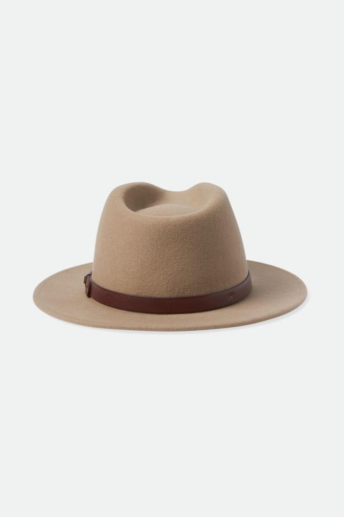 Hattar - Brixton Messer Fedora Wool (sand) - Hatshop.se